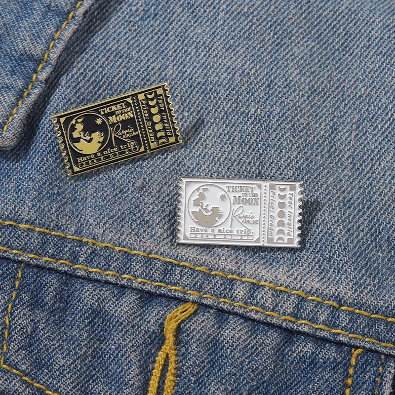 Airline Ticket Enamel Pins Brooches Magic Shop Movie Tickets Lonely ...