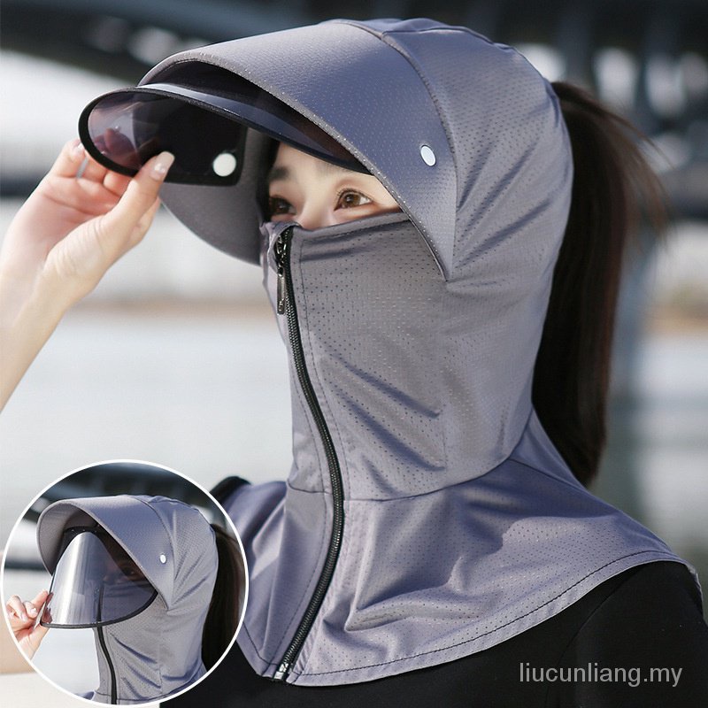 [Ready Stock] Sun Hat Female Summer Anti-Ultraviolet Ice Silk Veil ...