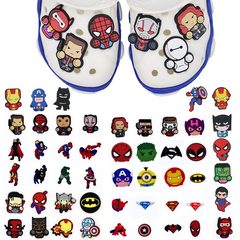 Croc Jibbit Cartoon Superhero DIY Shoe Buckle Iron Man Spider Man ...