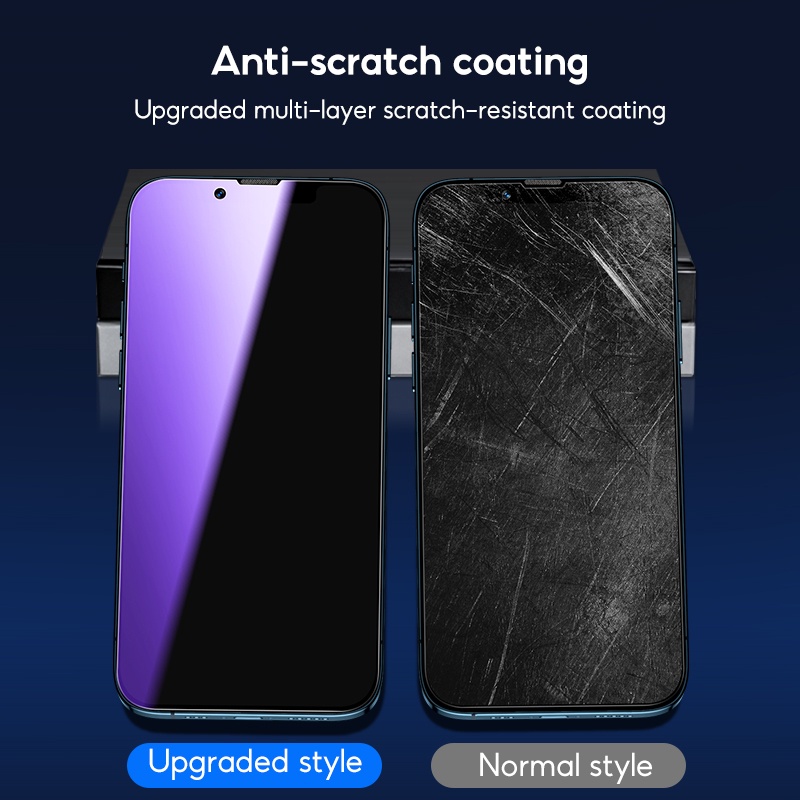 TBTIC Blue Light Tempered Glass Full Coverage For iPhone 15/14 Plus/13 ...