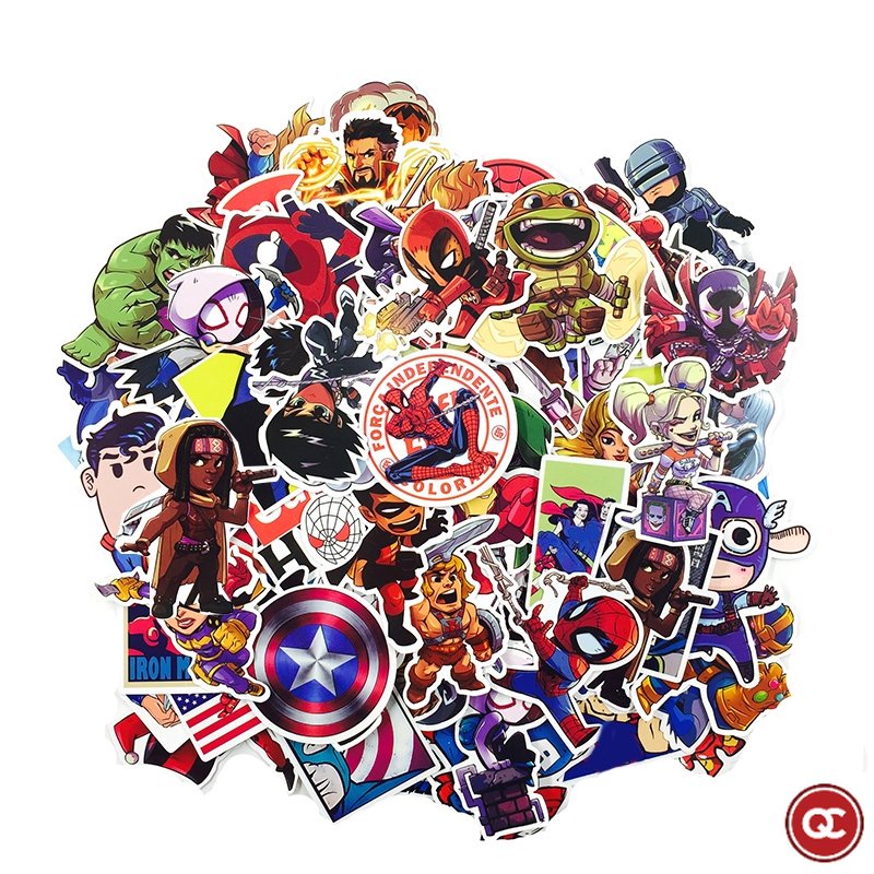 QC 100Pcs Stickers Marvel Avengers Super Hero Sticker DIY Fridge Laptop ...