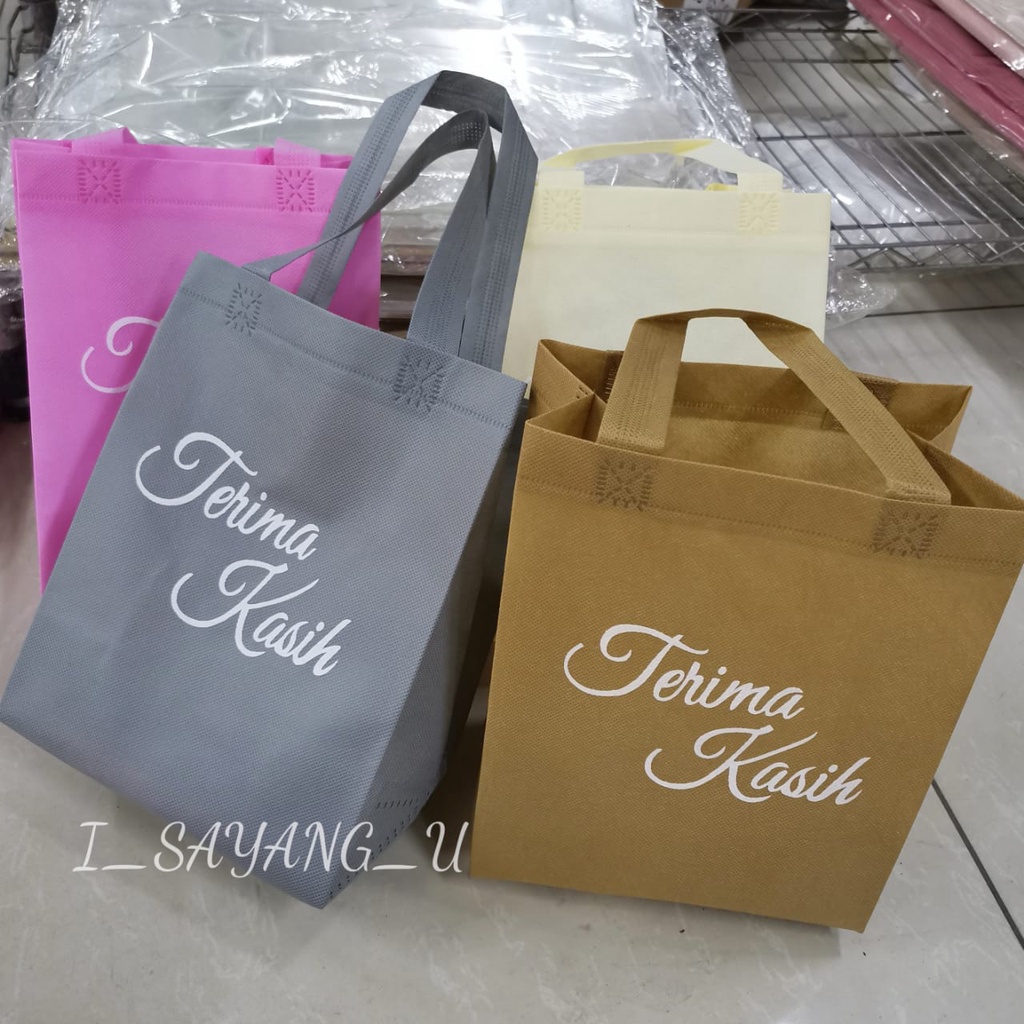 100pcs Beg Kain Bertapak Tebal Muat Bekas Nasi 20x25x8cm | Shopee Malaysia