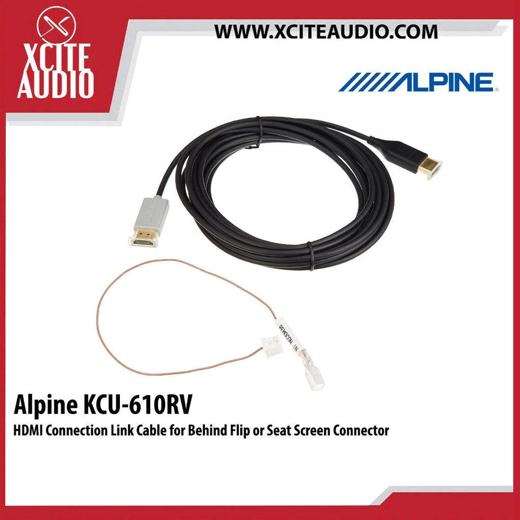Alpine KCU-610RV HDMI Connection Link Cable for Behind Flip or Seat ...