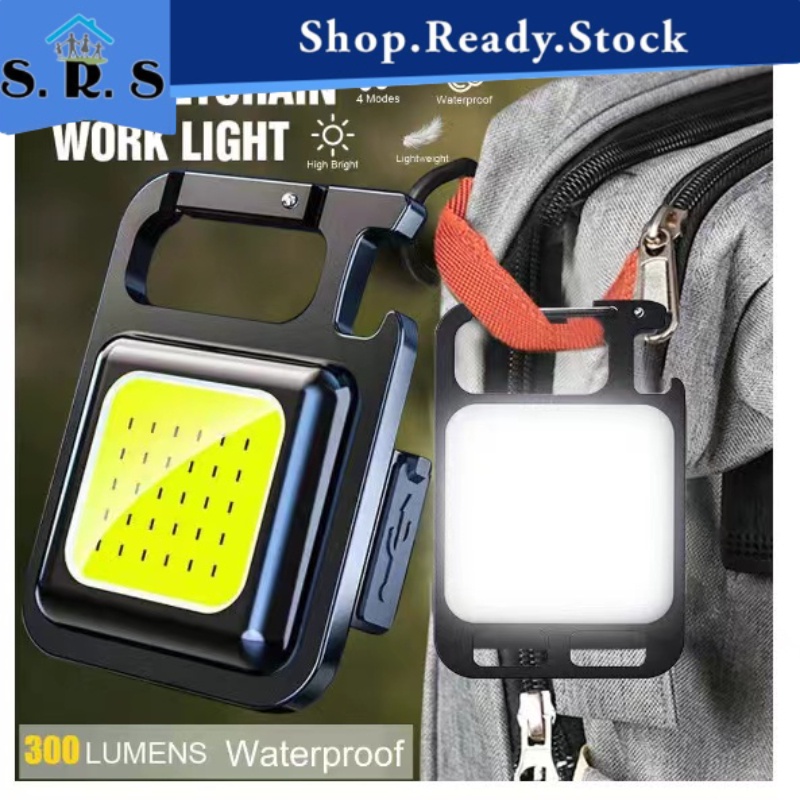 SRS_ LED lampu suluh Flashlight Multifunctional USB Rechargeable COB ...