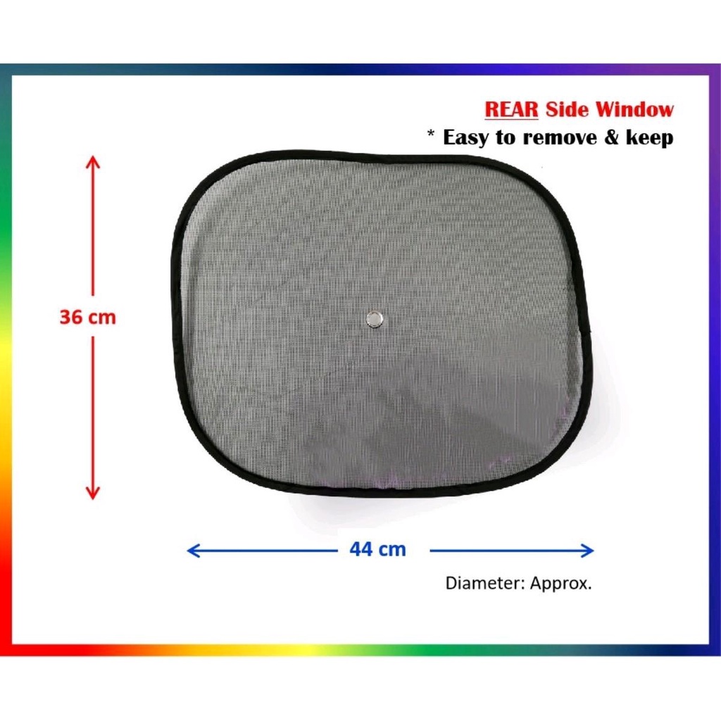 UNIVERSAL CAR REAR SIDE WINDOW SUN SHADE (2 PCS)PELINDUNG MATAHARI ...