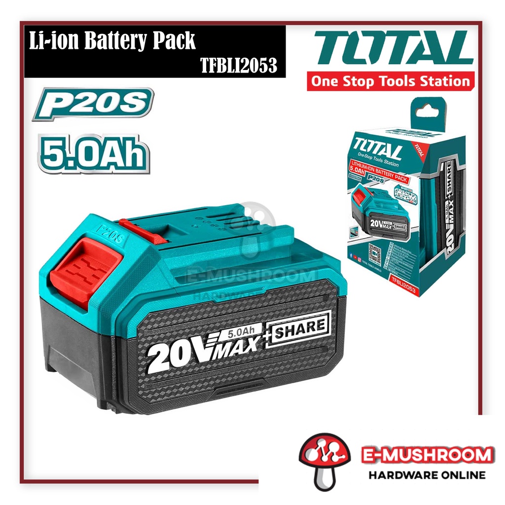 Total TFBLI2053 Li-ion Battery Pack (20V/5.0AH) | Shopee Malaysia