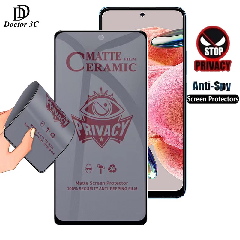 Full Cover Anti Spy Privacy Ceramic Tempered Film Glass For Redmi Note ...