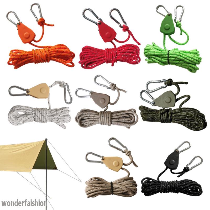 4/5m Camping Rope Tent Adjustable Rope Fastener Fixed Buckle Pulley ...