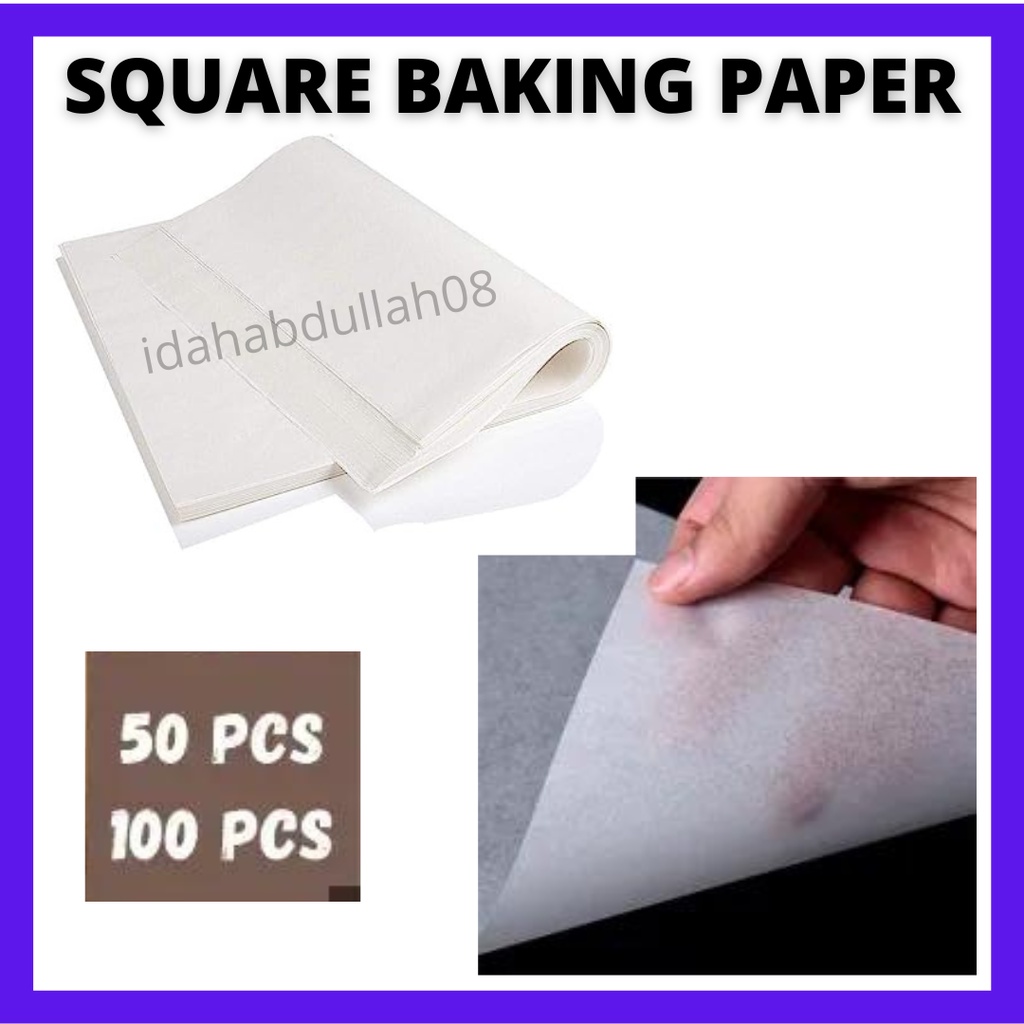 Non Stick Square Paper Baking Parchment Cake Liner Oven Bake Grease ...