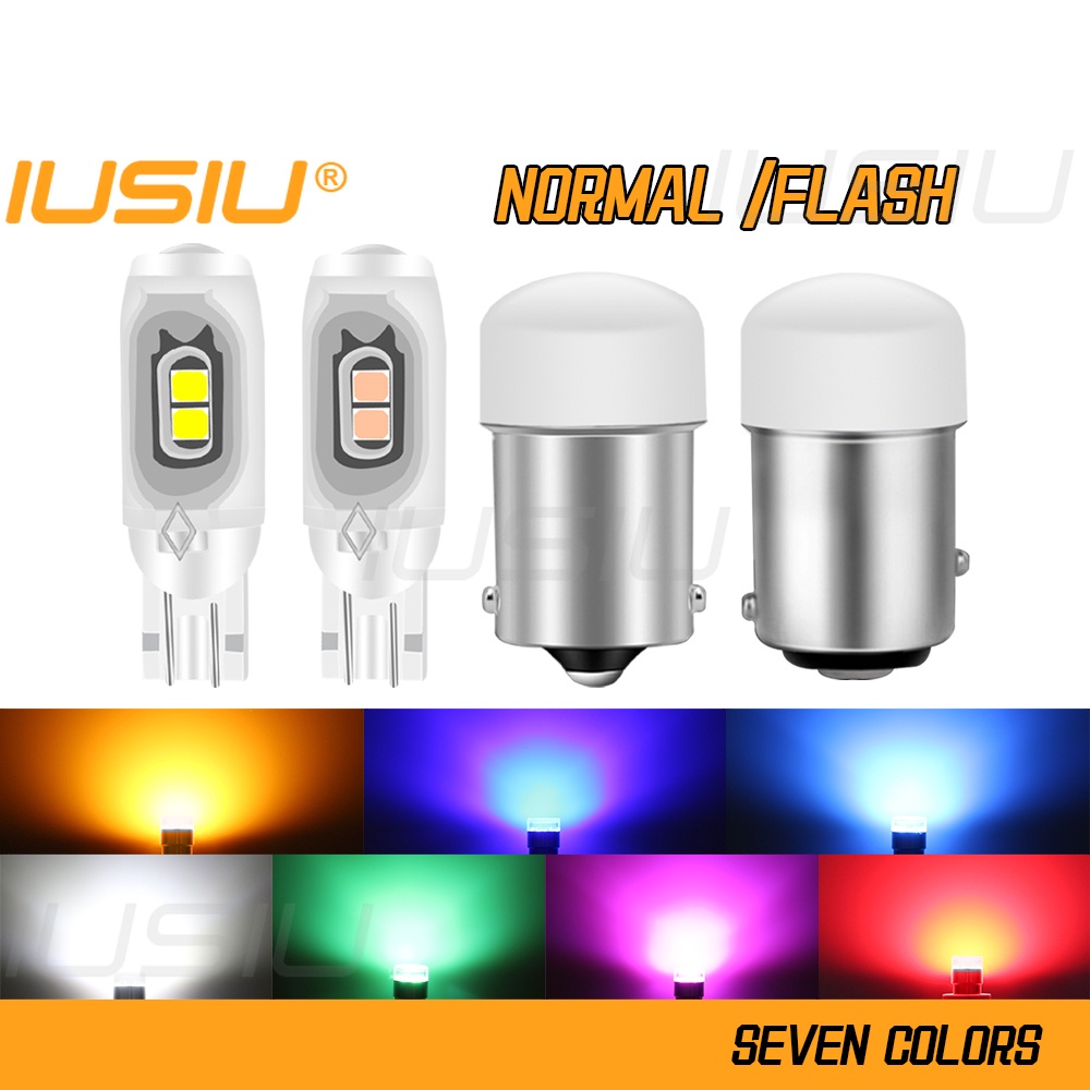 IUSIU 2PCS Normal/flash T10 1157 1156 Auto Signal Light BA15S BAY15D Reverse Brake Lamp P21W P21 ...