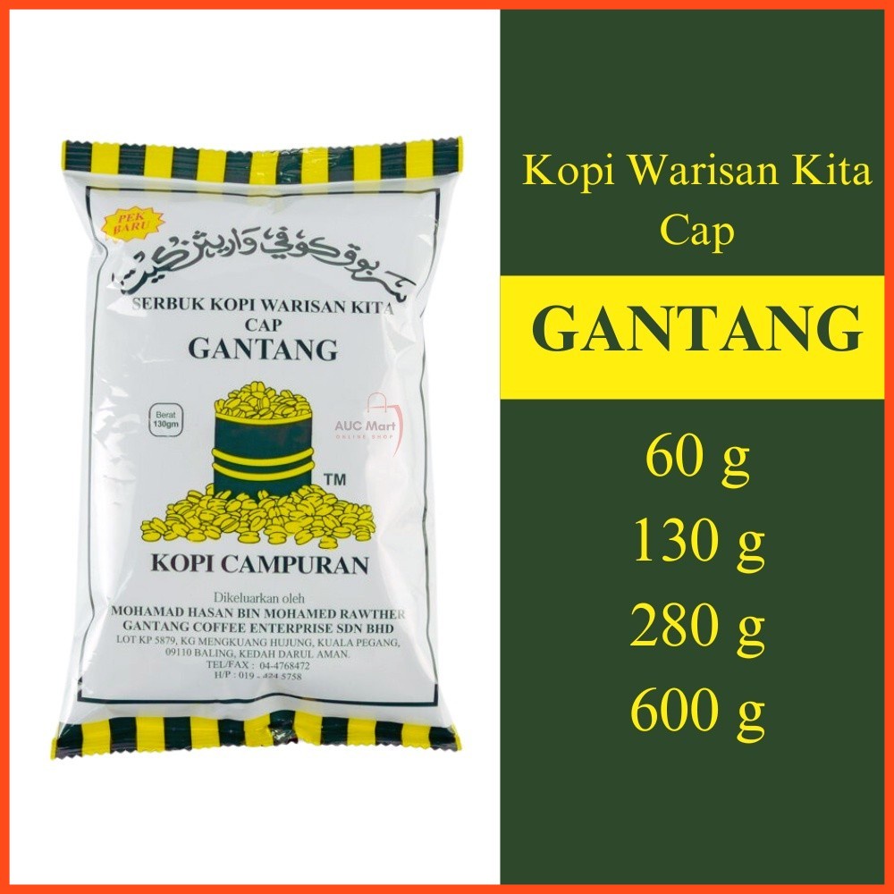 Kopi Cap Gantang (Halus) Murah 100g / 230g / 500g Coffee Kampung Serbuk ...