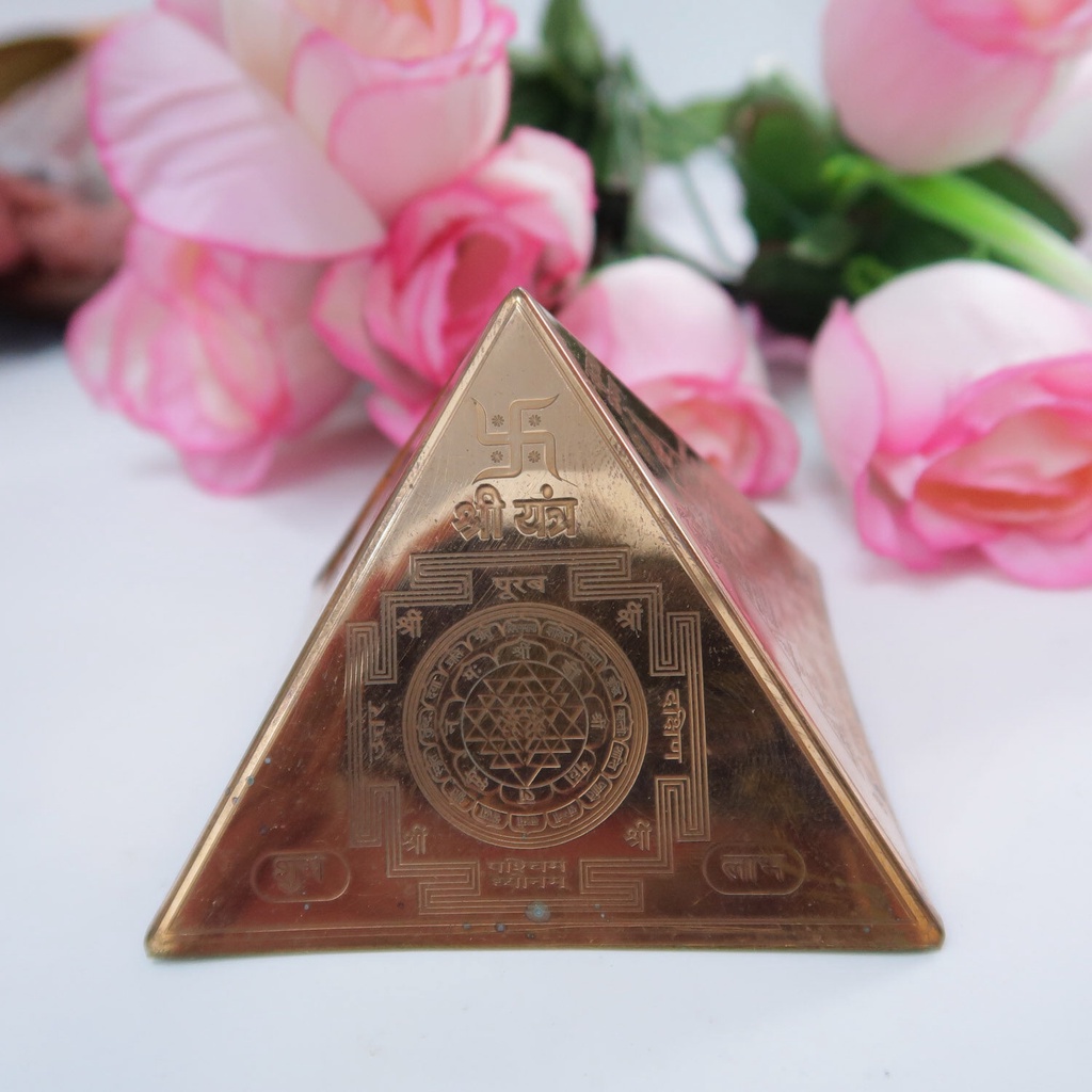 Copper Pyramid with Shri Shantra - for Safety | Good Luck | Vastu ...