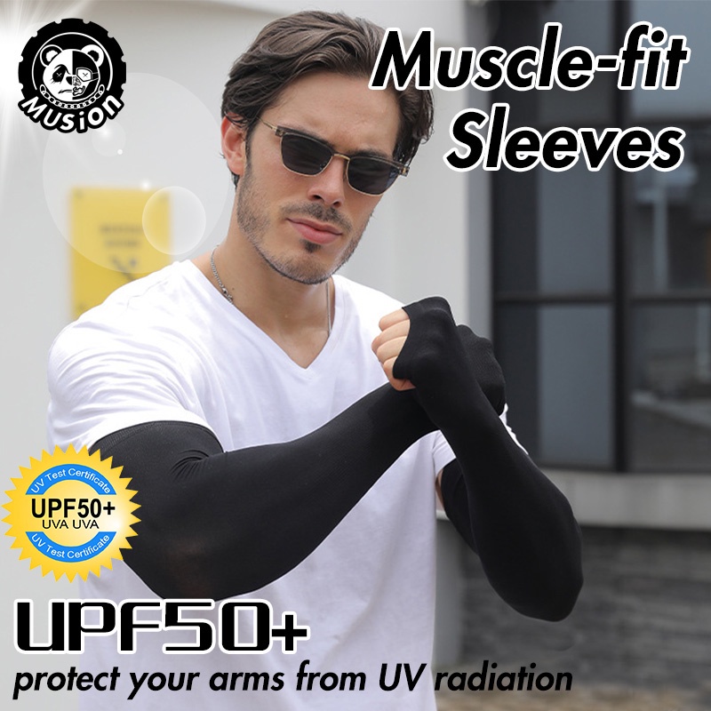 Musion Elastic Arm Sleeve Plus Size Sun Protection Handsock Extended ...