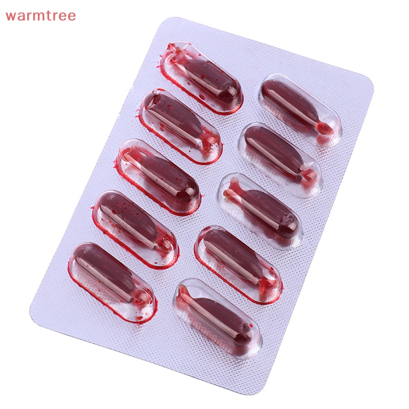 (warmtree) 10Pcs Fake Blood Pill Vampire Toy Capsules Horror Funny Toy ...