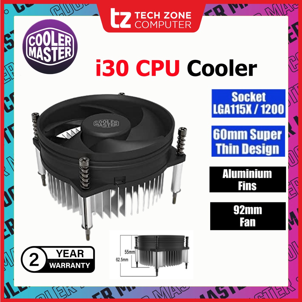 COOLER MASTER CPU COOLER I30 (RH-I30-26FK-R1) FOR INTEL SOCKET LGA1156 ...