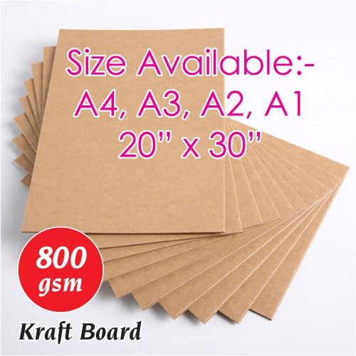 Kraft Board 800gsm | A4 A3 | Modeling Board | Kraft Card | DIY Art ...