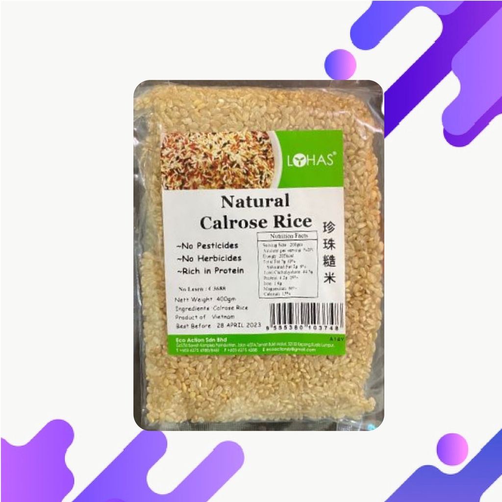 Lohas - Natural Calrose Rice ( Brown ) 400g | Shopee Malaysia