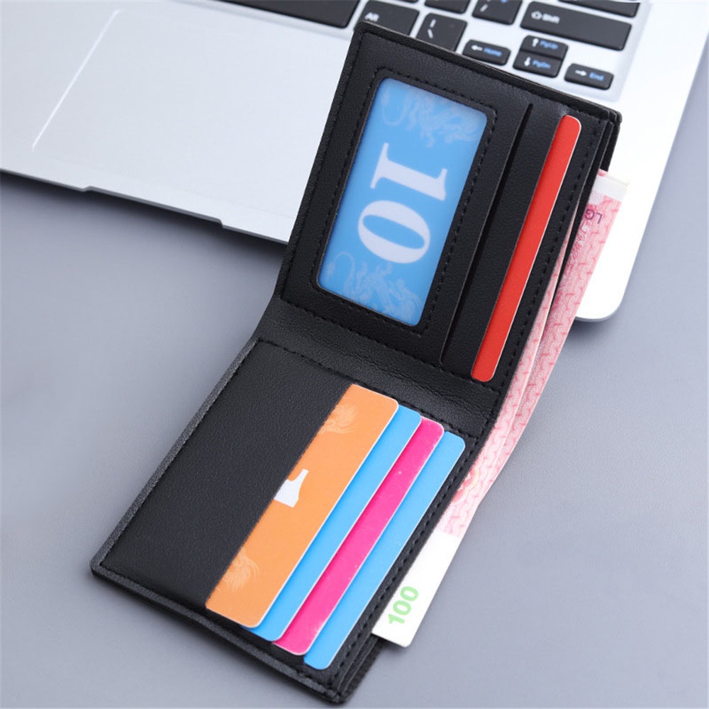 New Style Men Short Pu Leather Wallets Vintage Thin Male Credit Card ...