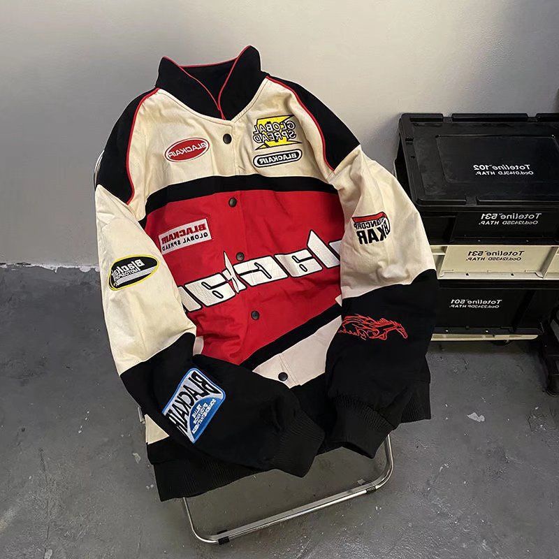 Racer Jacket Unisex Couple Set Baseball Jacket Boys Top Sports Jacket ...