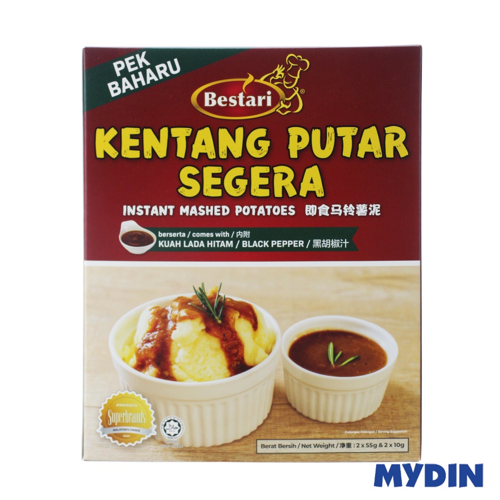 Bestari Instant Mashed Potato With Black Pepper Gravy (130g) | Shopee ...