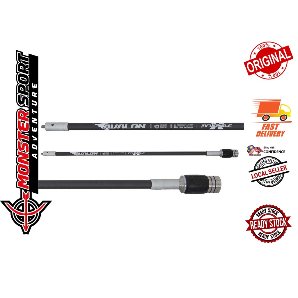 Avalon Archery Target Stabilizers Carbon Long Rod Tec X 16MM Inflexible Hi-Mod Double Core W ...