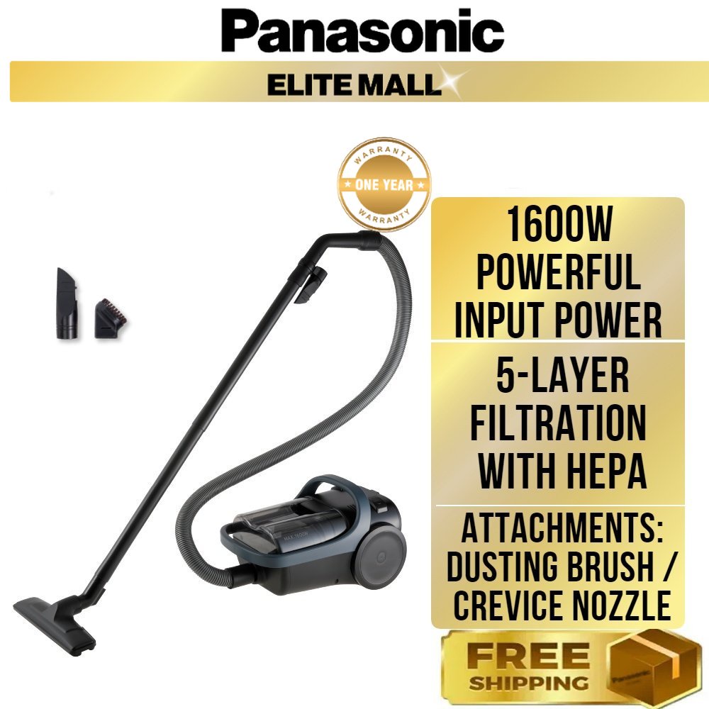 PANASONIC MC-CL601 POWERFUL 1600W CYCLONE BAGLESS CANISTER VACUUM ...