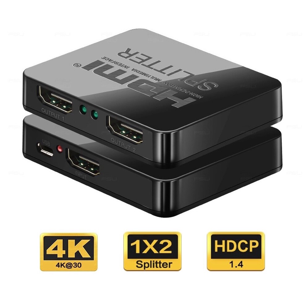 Hdm Splitter 1 in 2 Out 4k Input Output Dual Port Spliter Split Screen ...