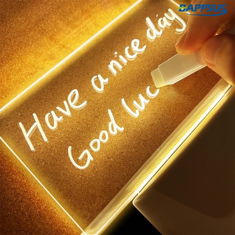 Creative USB Acrylic Note Board Lamp LED Night Light DIY Creative Led ...
