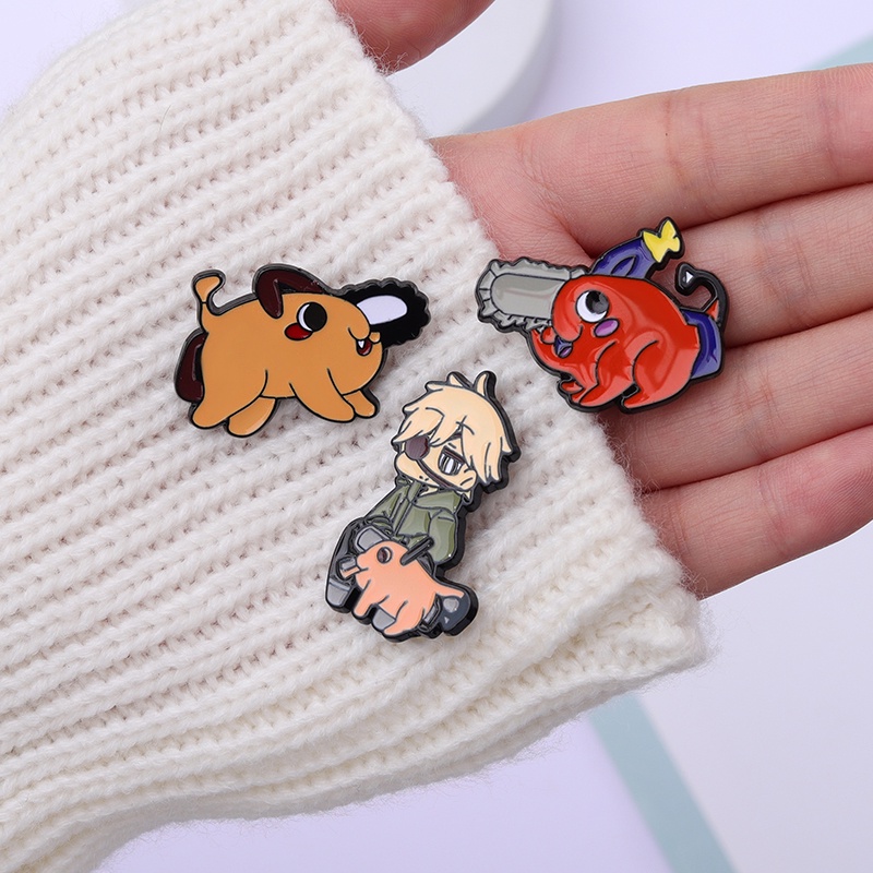 Chainsaw Man Enamel Pins Anime Denji Pochita Makima Brooch Lapel Badges
