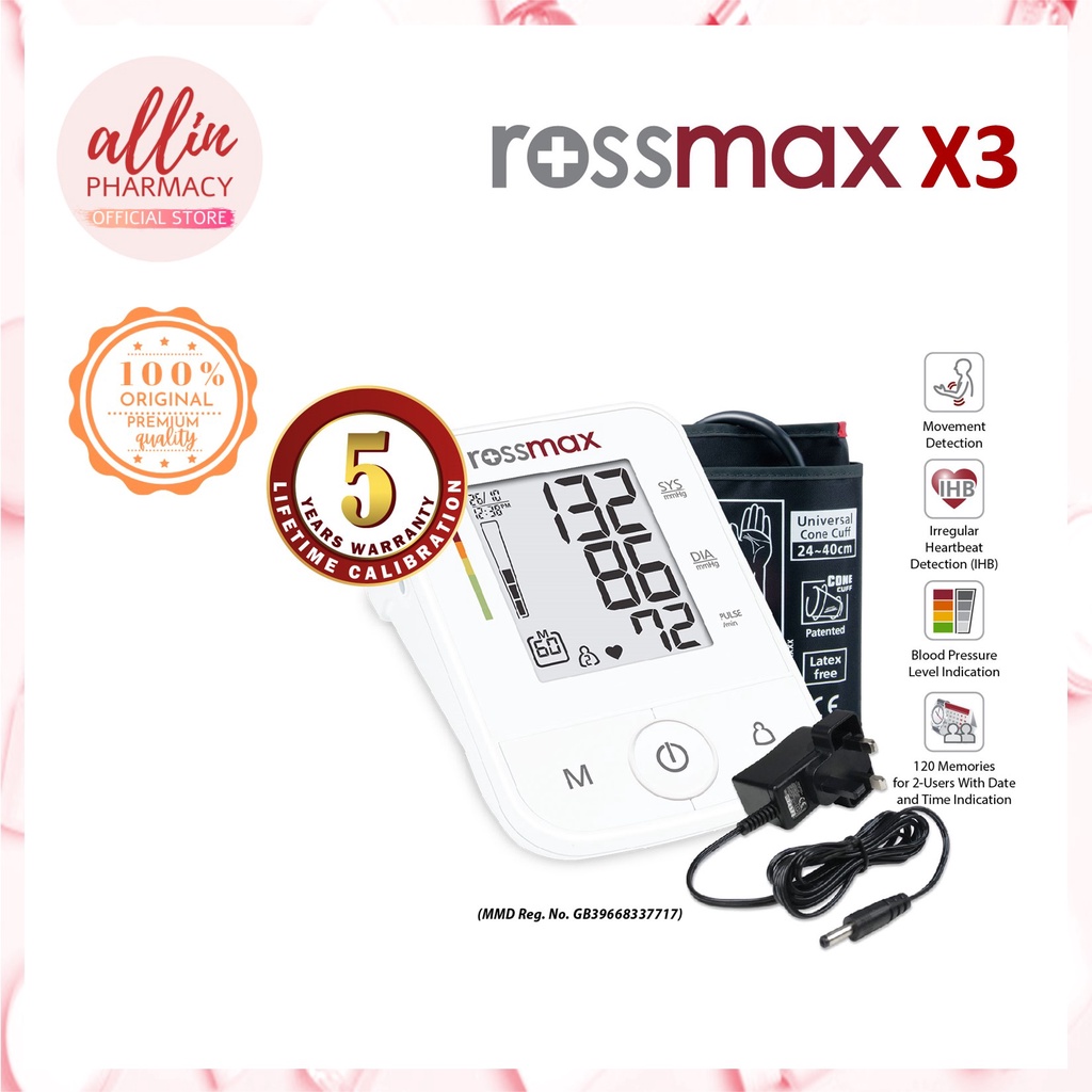 Rossmax Automatic Blood Pressure Monitor X3 + FREE GIFT | Shopee Malaysia