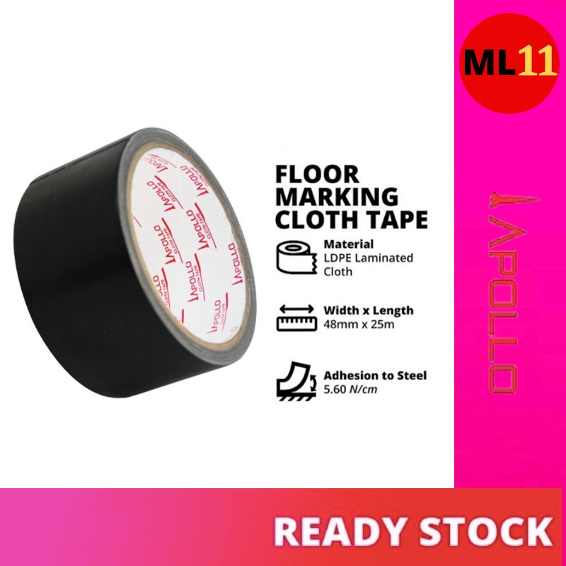 (48MM x 25M) APOLLO Single Sided Cloth Duct Tape Waterproof Strong ...