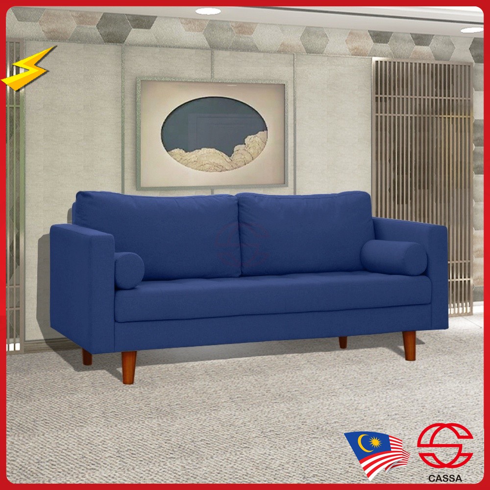 Cassa Sunny 3 Seater Sofa Linen Fabric Modern Home Living Room Furniture | Shopee Malaysia