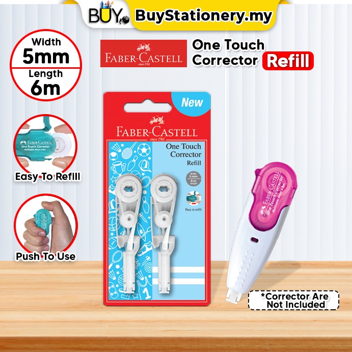 Faber Castell 5mm x 6m One Touch Correction Tape Refill 169205- (2s ...