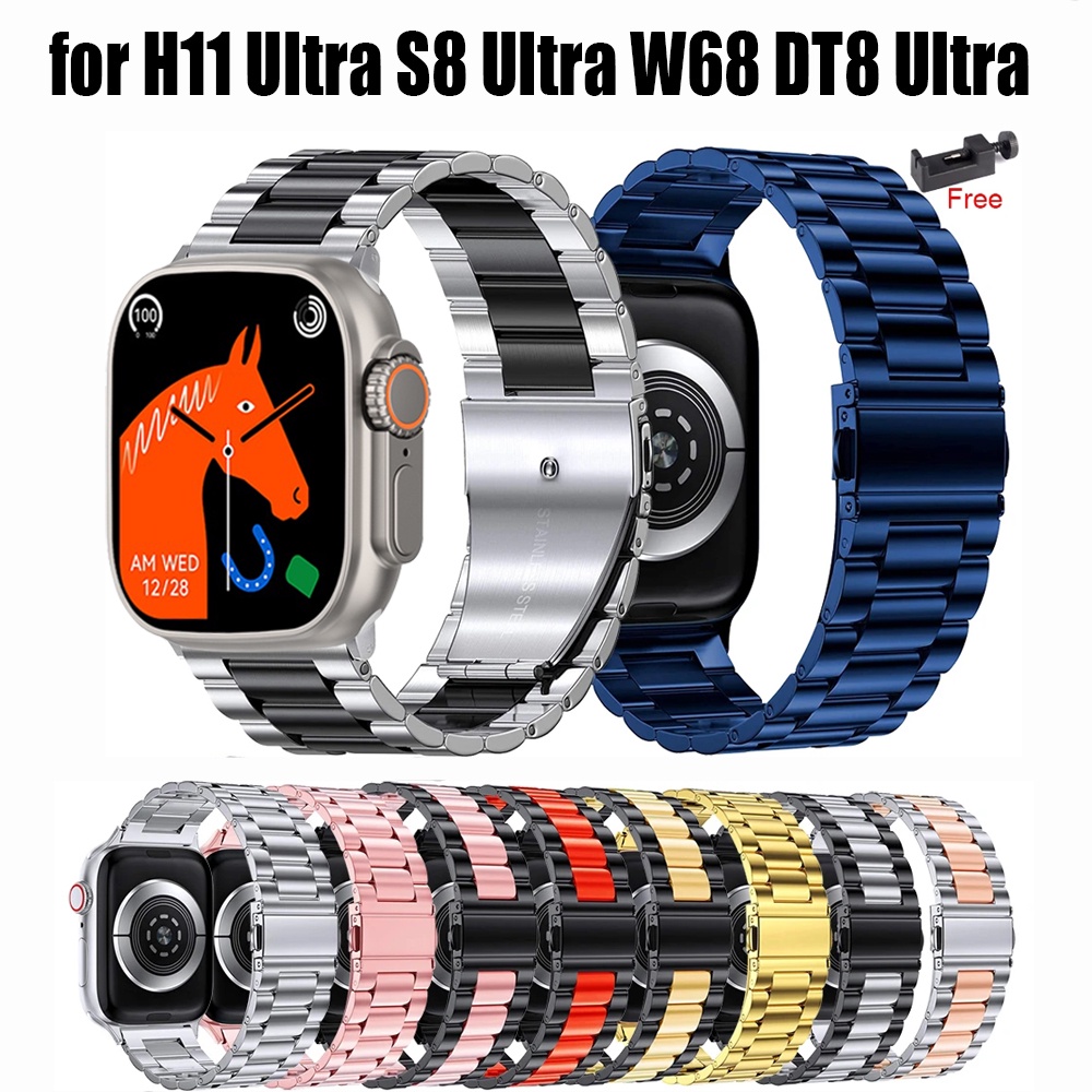 Stainless Steel Strap for S8 Ultra Smart Watch Metal strap for H11 ...
