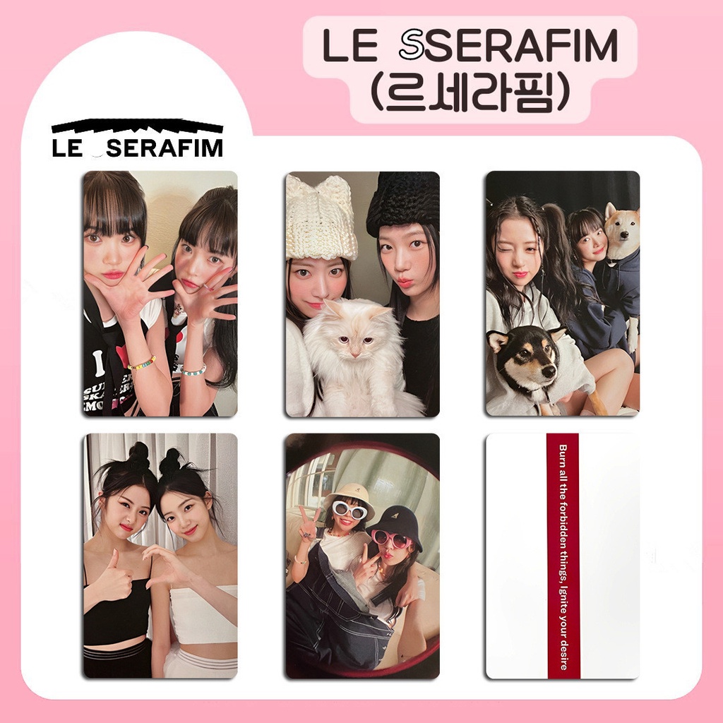 5pcs/set LE SSERAFIM Album UNFORGIVEN Photocards Lomo Cards Lesserafim ...