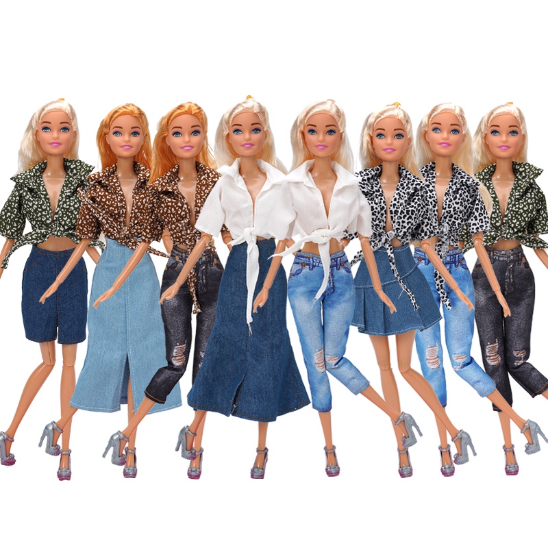 New 1/6 30cm Doll's Clothing Fashion Girl Doll Clothes Top and Pants ...