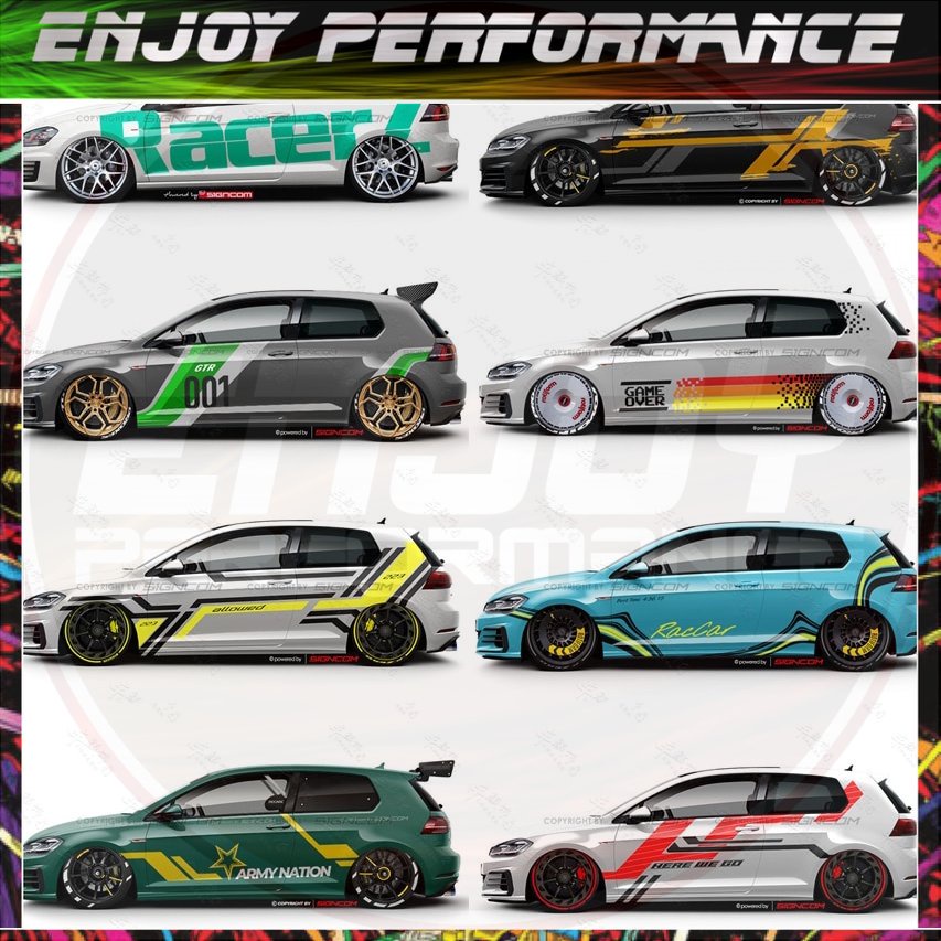 Car Stickers Racing For TSI/TCR/Axia/A-class/Yaris/Polo/Golf/Fiesta ...