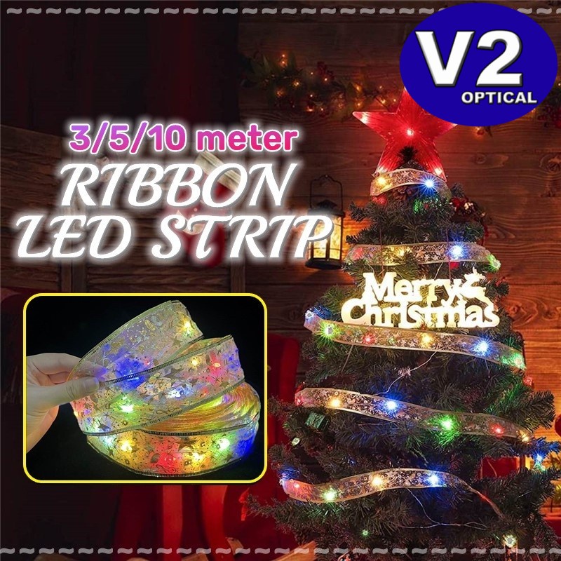 Mesh Ribbon LED Lights DIY 3M/5M/10M Fairy String Lights Double Layer ...