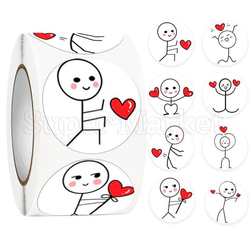 [ Featured ] 500 Pcs Cute Stick Figure Sticker / Cartoon Self-adhesive ...