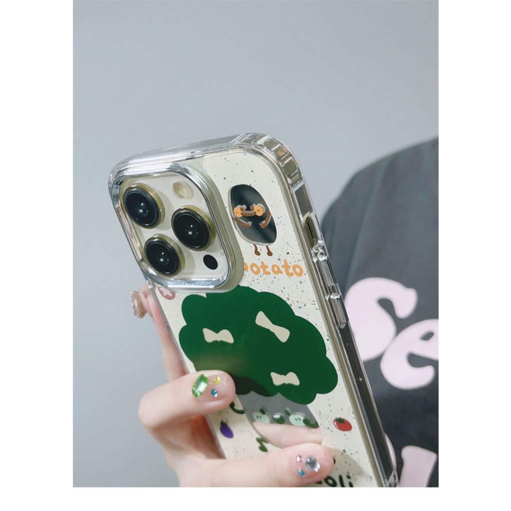 Huiwanju cute mirror Broccoli for iphone14promaxip13 mobile phone case ...