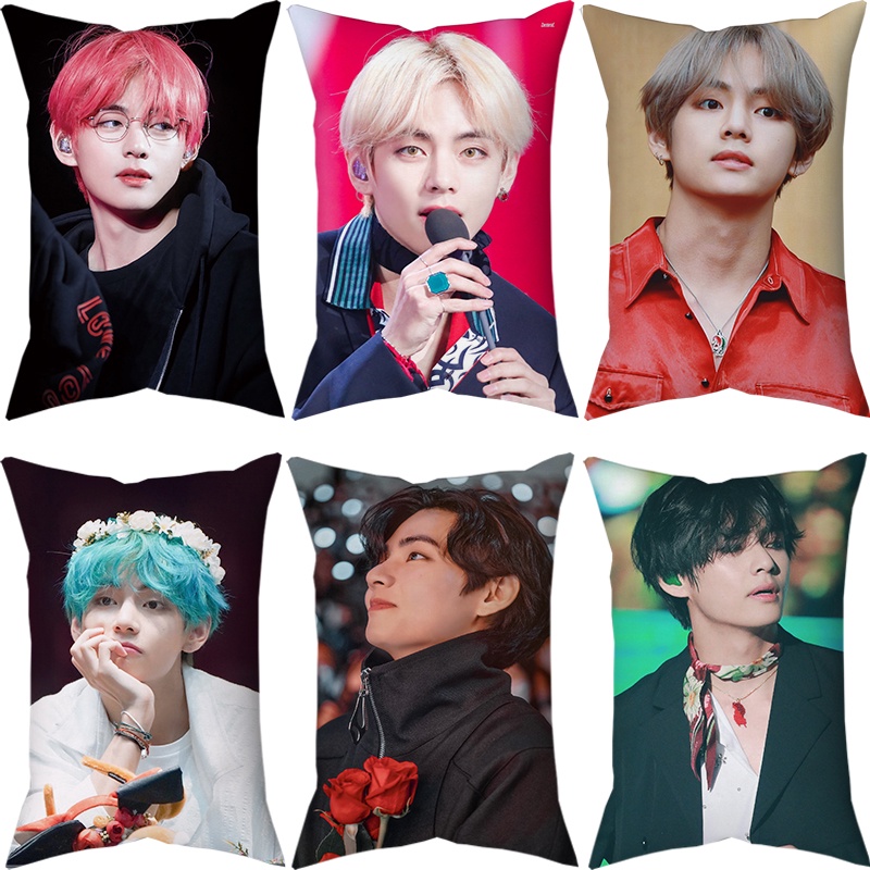 Bts V Rectangular Pillowcase Kim Tae Hyung Single Side Printed ...