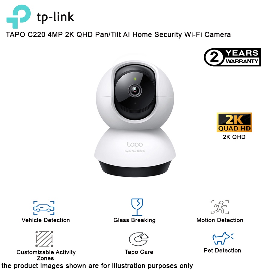TP-Link Tapo C220 2K 4MP QHD Pan Tilt AI Home Security Wi-Fi CCTV ONVIF IP Camera | Shopee Malaysia
