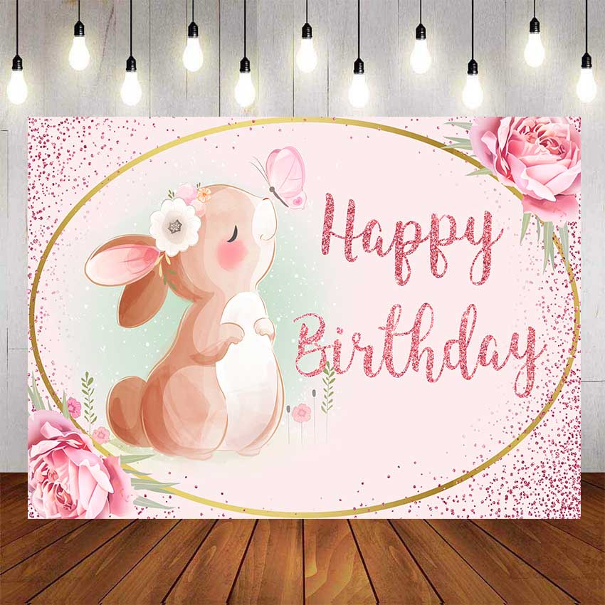 Cute Baby Bunny Birthday Backdrop For Photography Baby Shower Kids ...