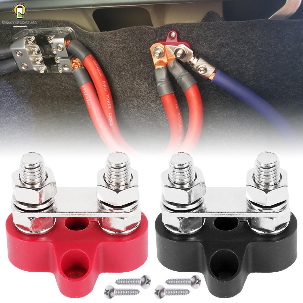 2Pcs Bus Bar Terminal Block 5/16inch M8 DC 48V Power Junction Block ...