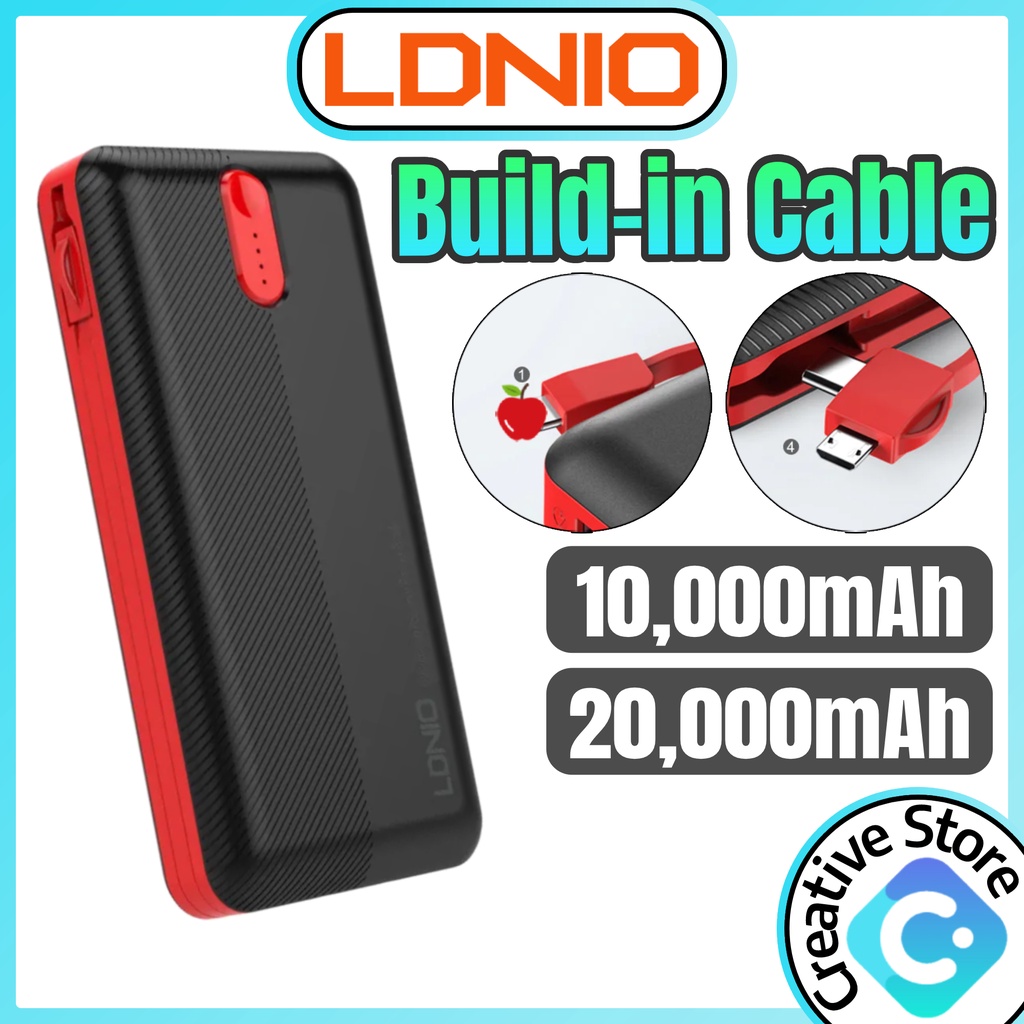 Ldnio Powerbanks with 3in1 Cable 10K 20K Powerbank 3 In 1 Build In ...