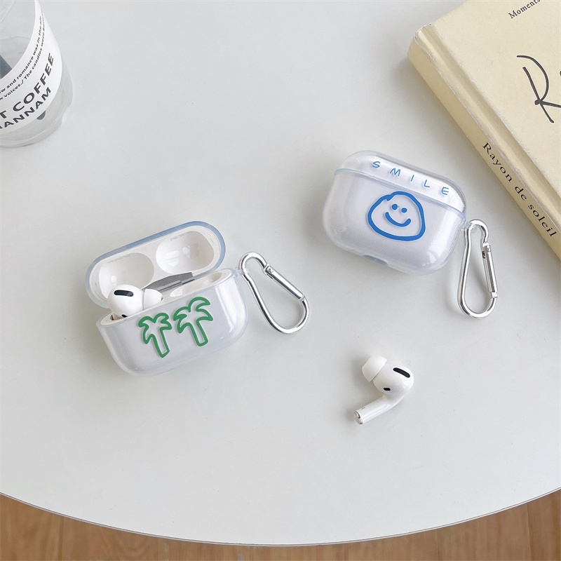 Cute Clear Case for AirPods Couple Cartoon Soft Korea Ins With Buckle ...