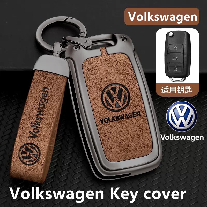 Zinc Alloy Leather Car Key Case Cover Shell for Volkswagen VW Polo ...