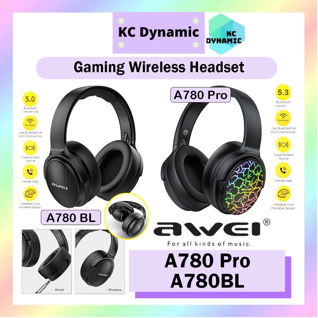 Awei A780BL Gaming Wireless Headset RGB Wired Headset Awei A780Pro ...