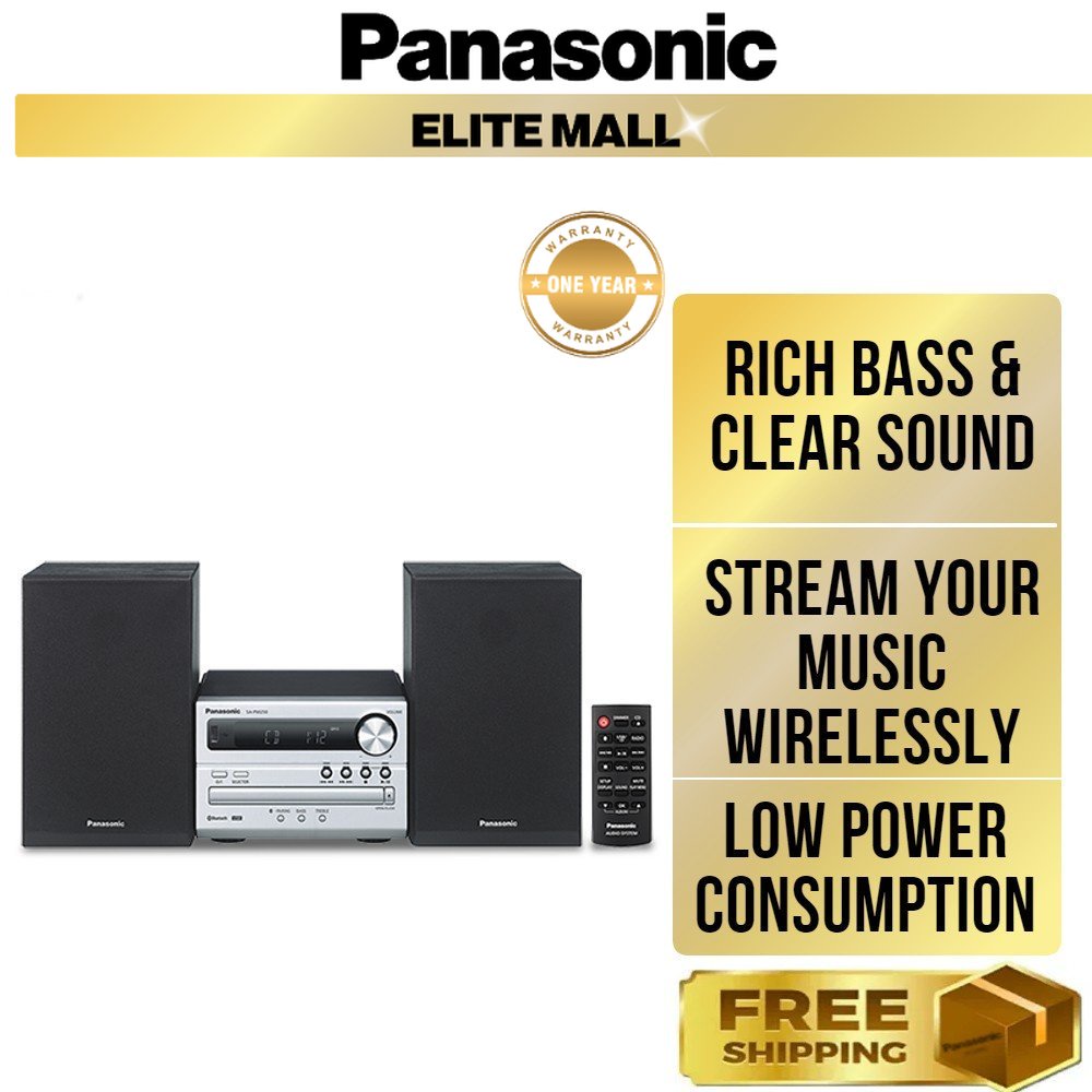 PANASONIC SC-PM250 HIFI SYSTEM 20W BLUETOOTH CD SC-PM250GSXS | Shopee Malaysia