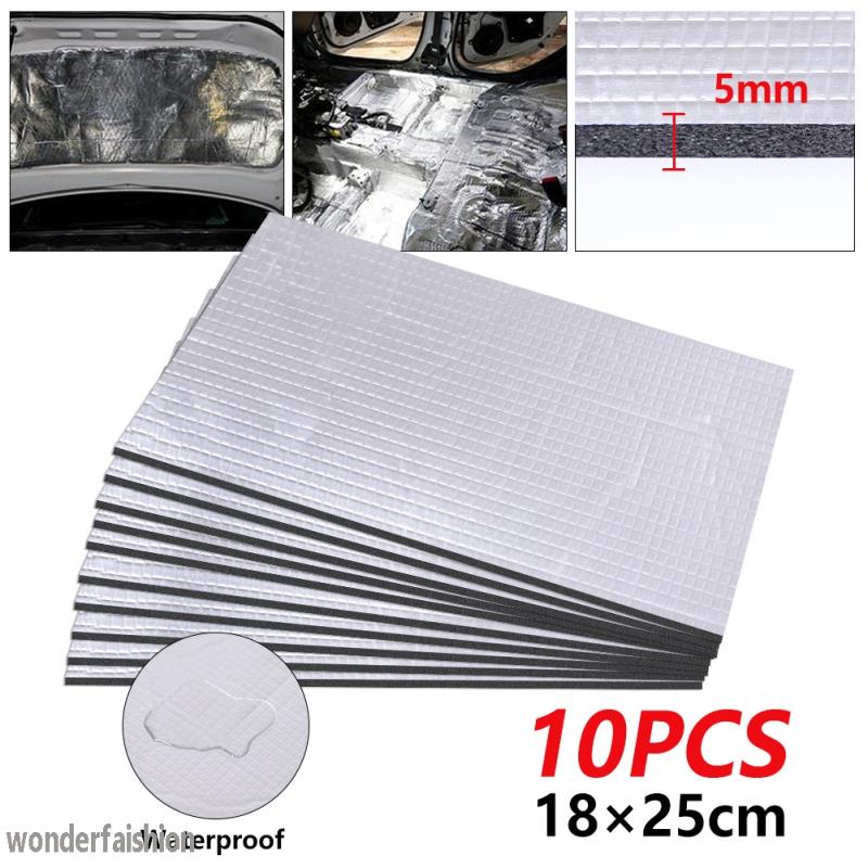 10 PCS Car Hood Sound Proofing Noise Deadening Proofing Car Sound Heat ...